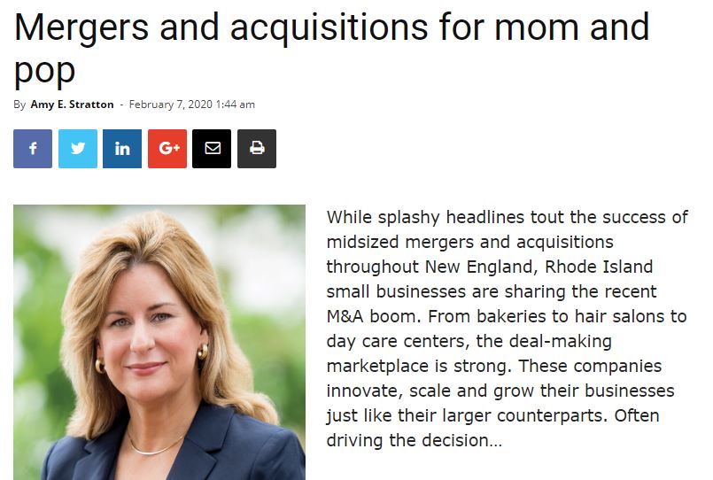 Amy Stratton Guest Article in PBN on M&A | Moonan | Stratton
